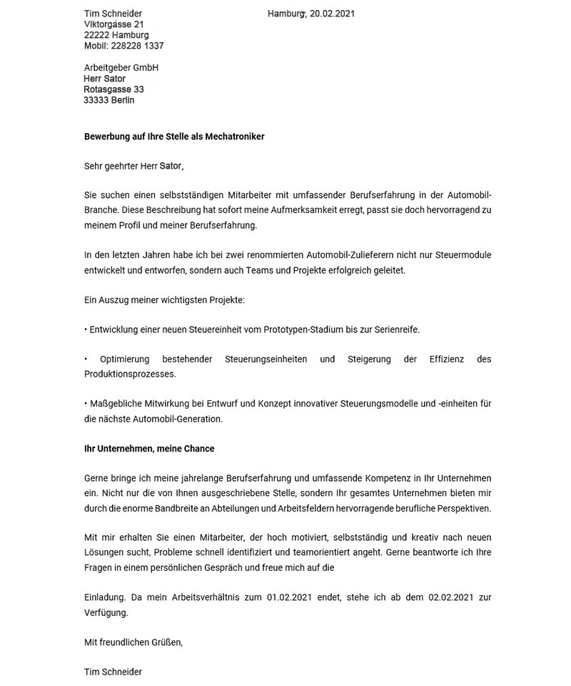 Business Letter In German Deutsch WTF